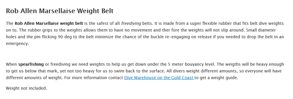 Rob Allen Marsellaise Weight Belt | Sporty's Warehouse